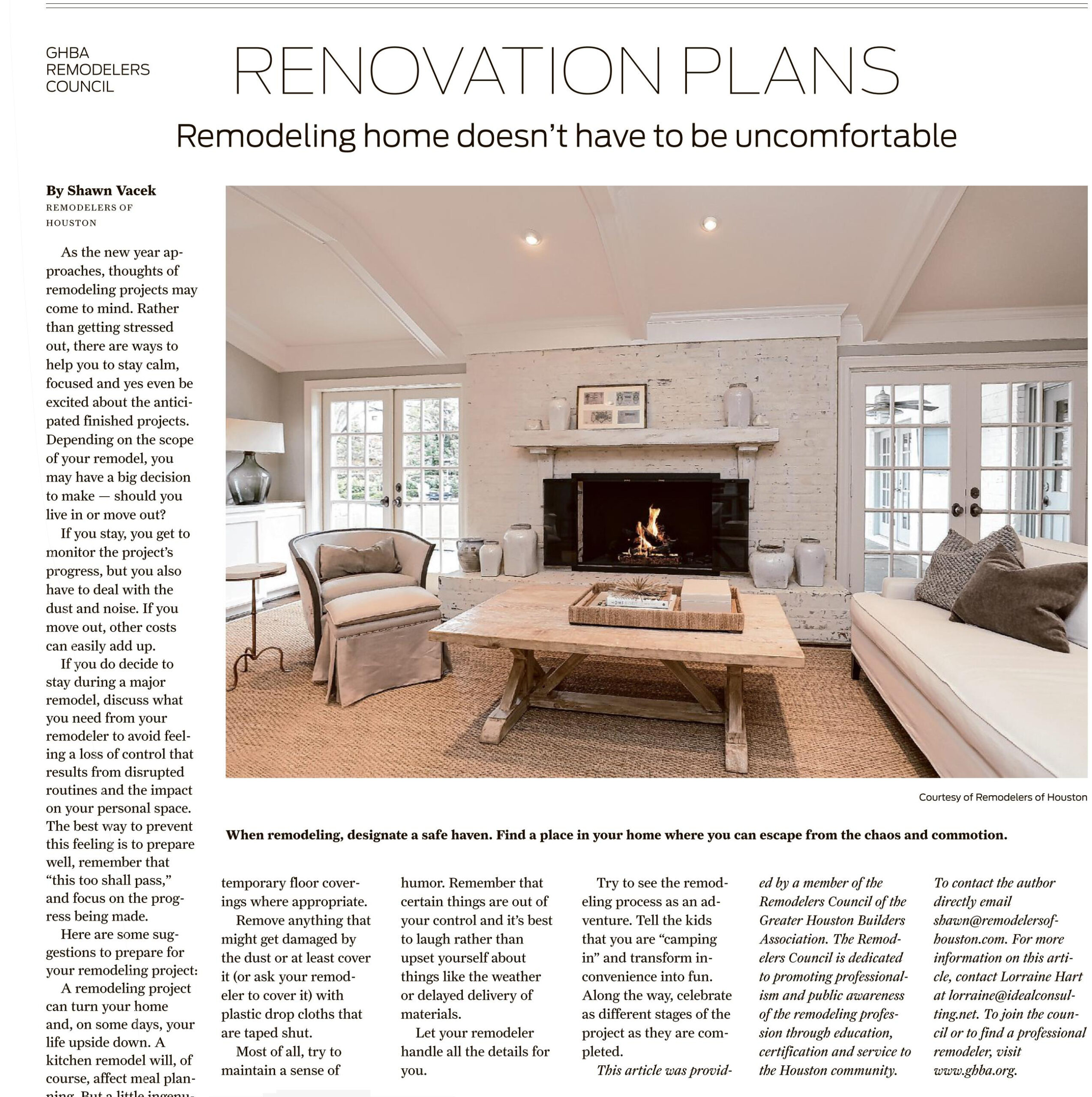 Renovation Plans For The New Year - Remodelers of Houston